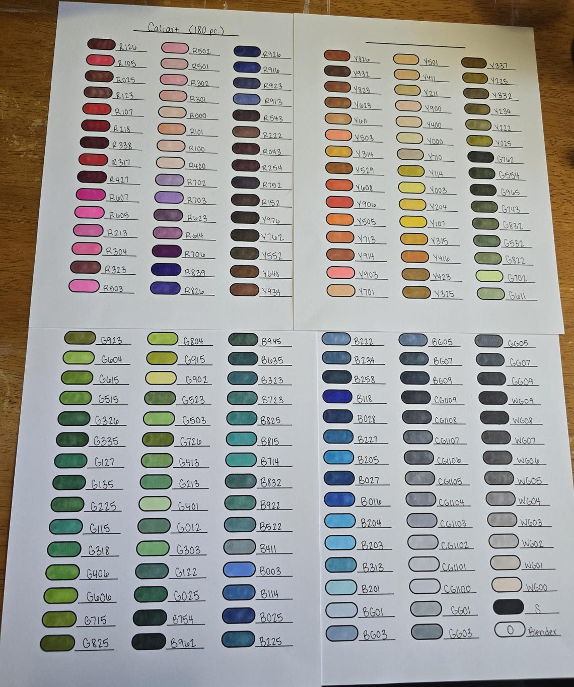 Color Swatch Sheets (45 per Page) - Etsy