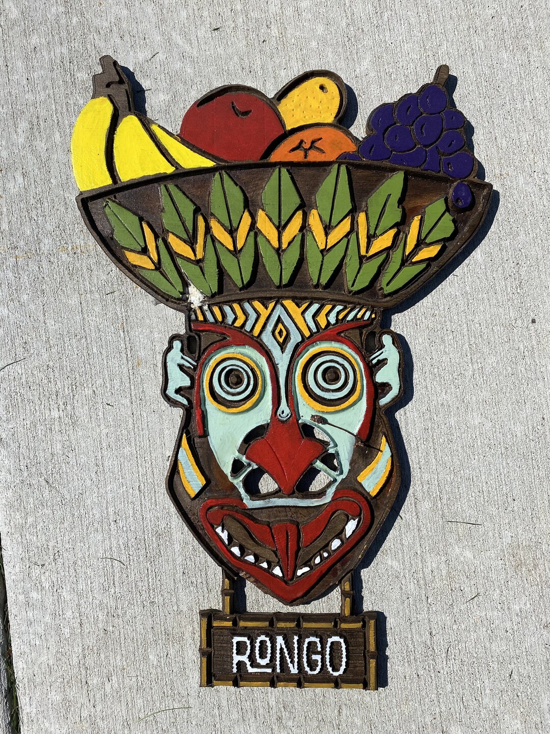God Rongo Carved Wooden Sign: Tropical Tiki Room Decor - Etsy