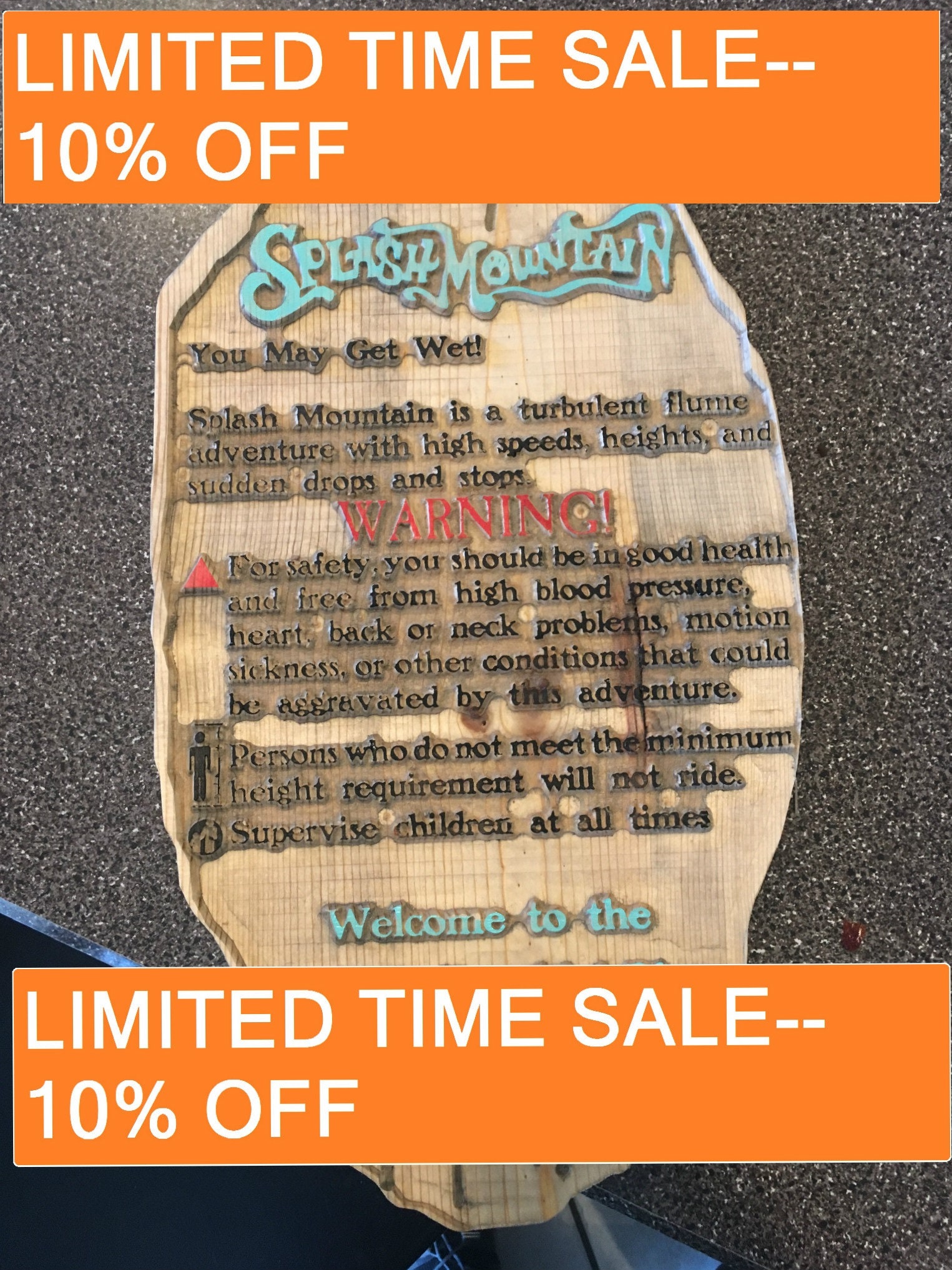 Splash Mountain Warning Sign Disney Inspired Frontierland - Etsy