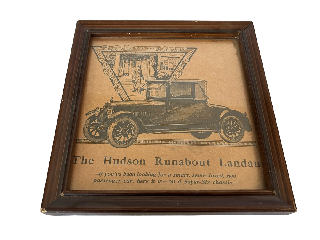 1918 Hudson Runabout Landau Car Vintage Framed Print Ad - Etsy