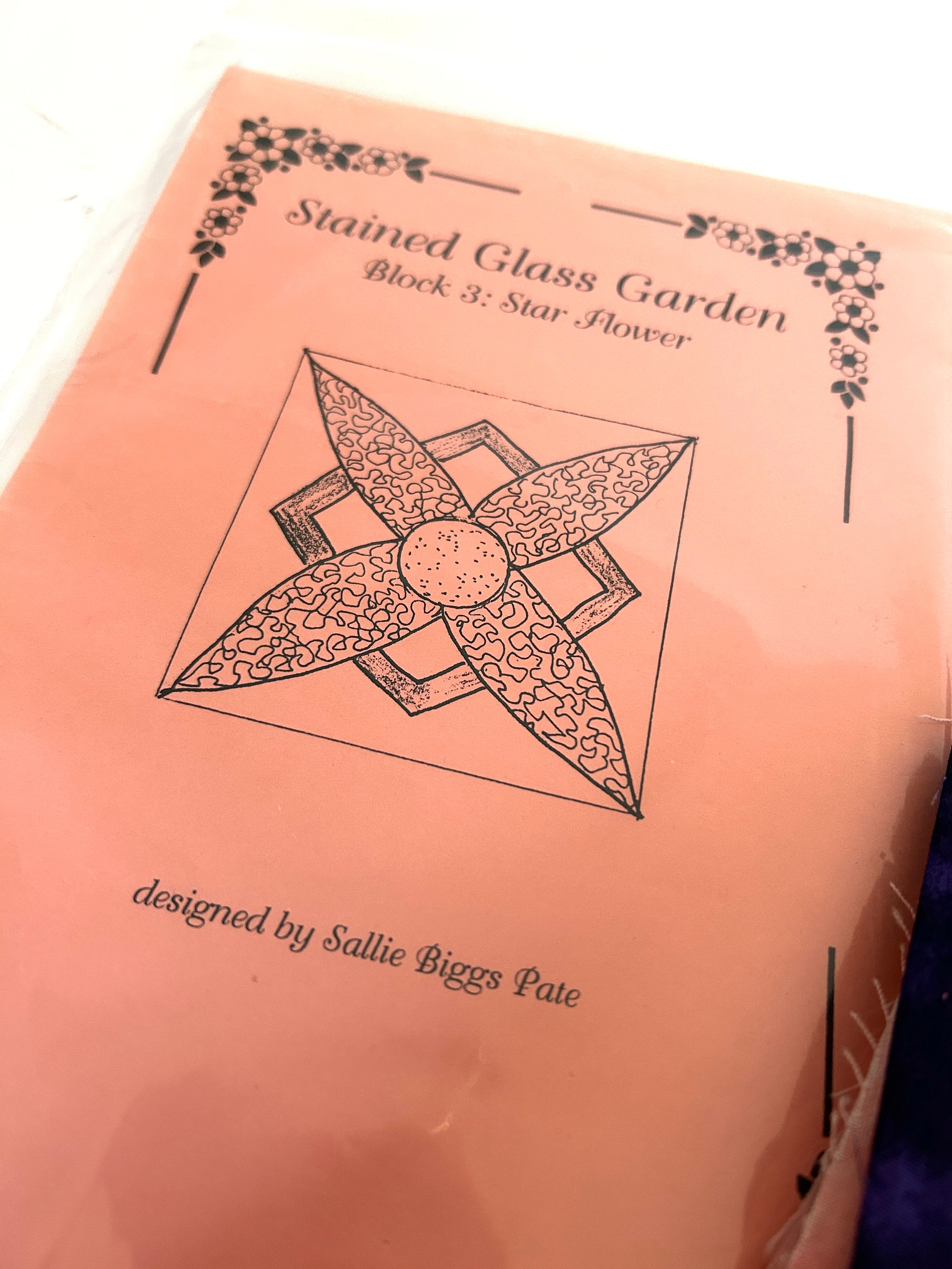 Stained Glass Garden Pattern Quilt Block 3 Star Flower Sallie - Etsy
