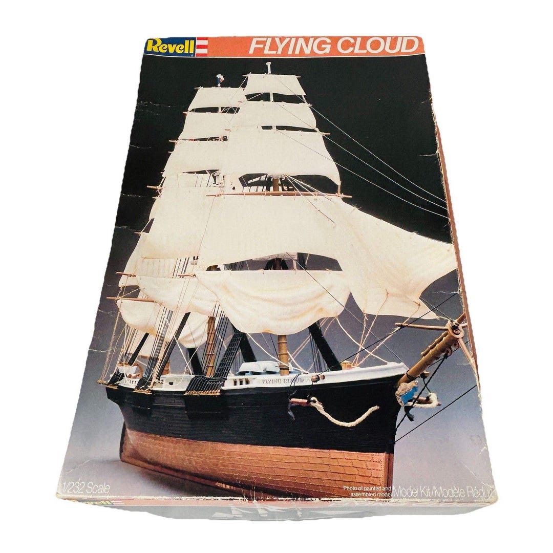Revell Flying Cloud Clipper Ship Model Kit Vintage 1982 Complete Open ...