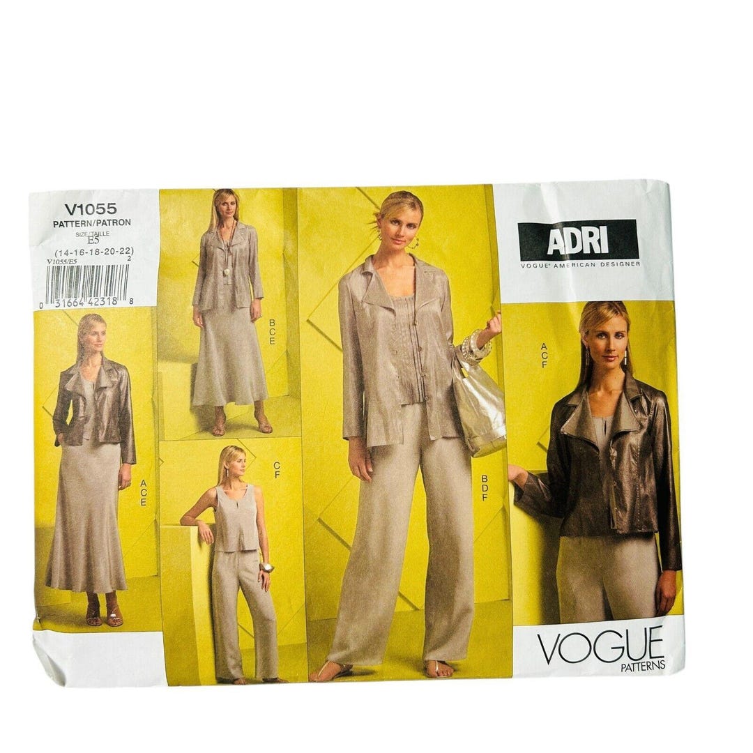 Adri American Designer Vogue Sewing Pattern UNCUT Size 14-22 Jacket ...