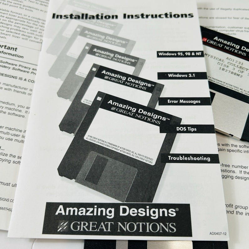 Amazing Designs Mystical Collection I Embroidery Floppy Disks AD1231 ...