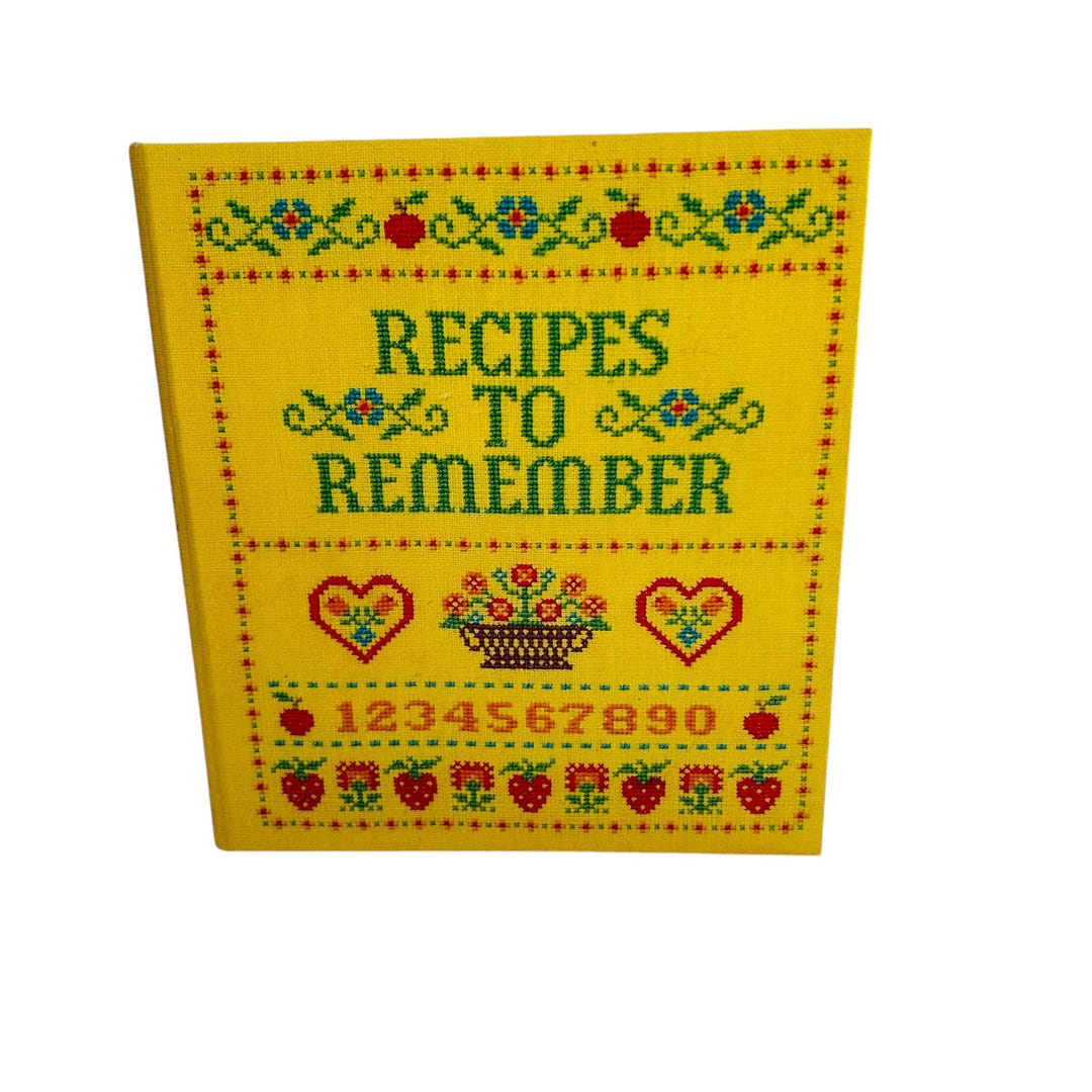 Hallmark Recipes to Remember Book Binder Cross Stitch Sampler Style ...