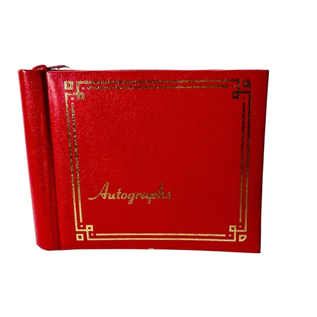 Vintage Red and Gold Autograph Book Zip Around Graduate Supply USA Junk ...