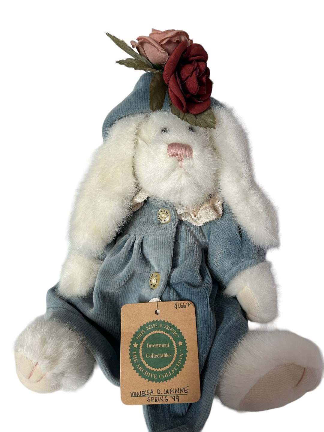 Vintage Boyds Bears Rabbit Plush Vanessa D Lapinne Bunny Stuffed Animal ...