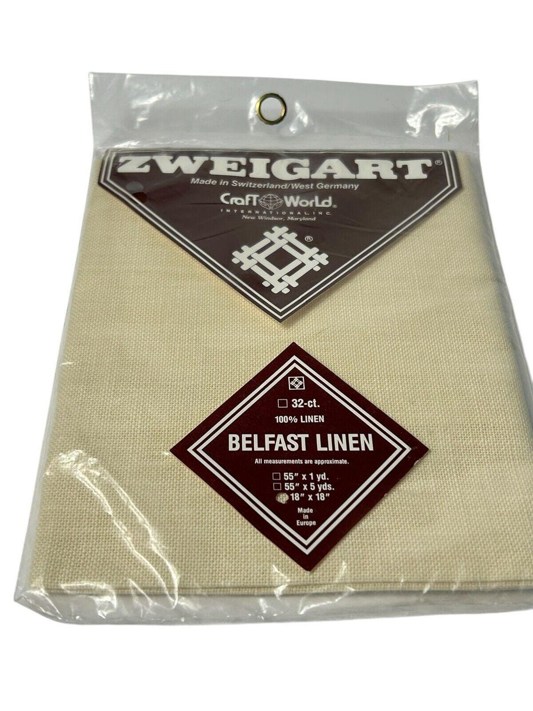 Zweigart Belfast Linen 32 Count 18 X 18 Inch NEW in Package Cross ...