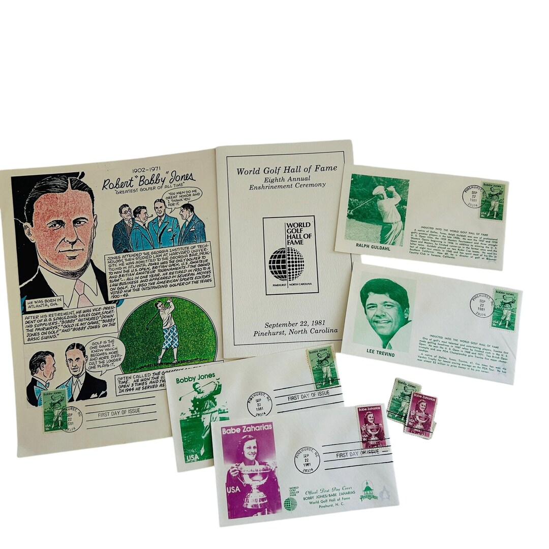 Bobby Jones Stamp Issue Hall of Fame Program Trevino Guldahl Pinehurst ...