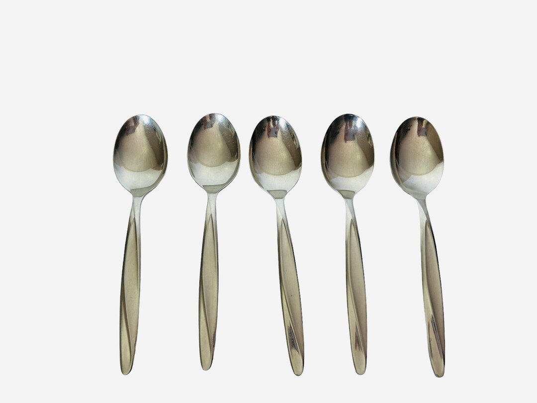 Insico International Silver Stainless Flatware Topic Set of 5 Soup ...