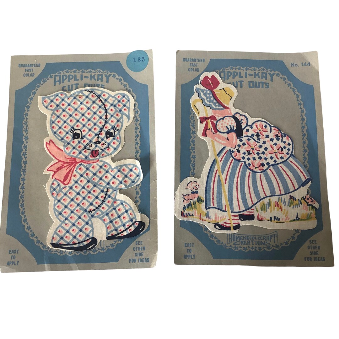 Vintage Appli-kay Fabric Cut Outs Applique Little Bo Peep & - Etsy