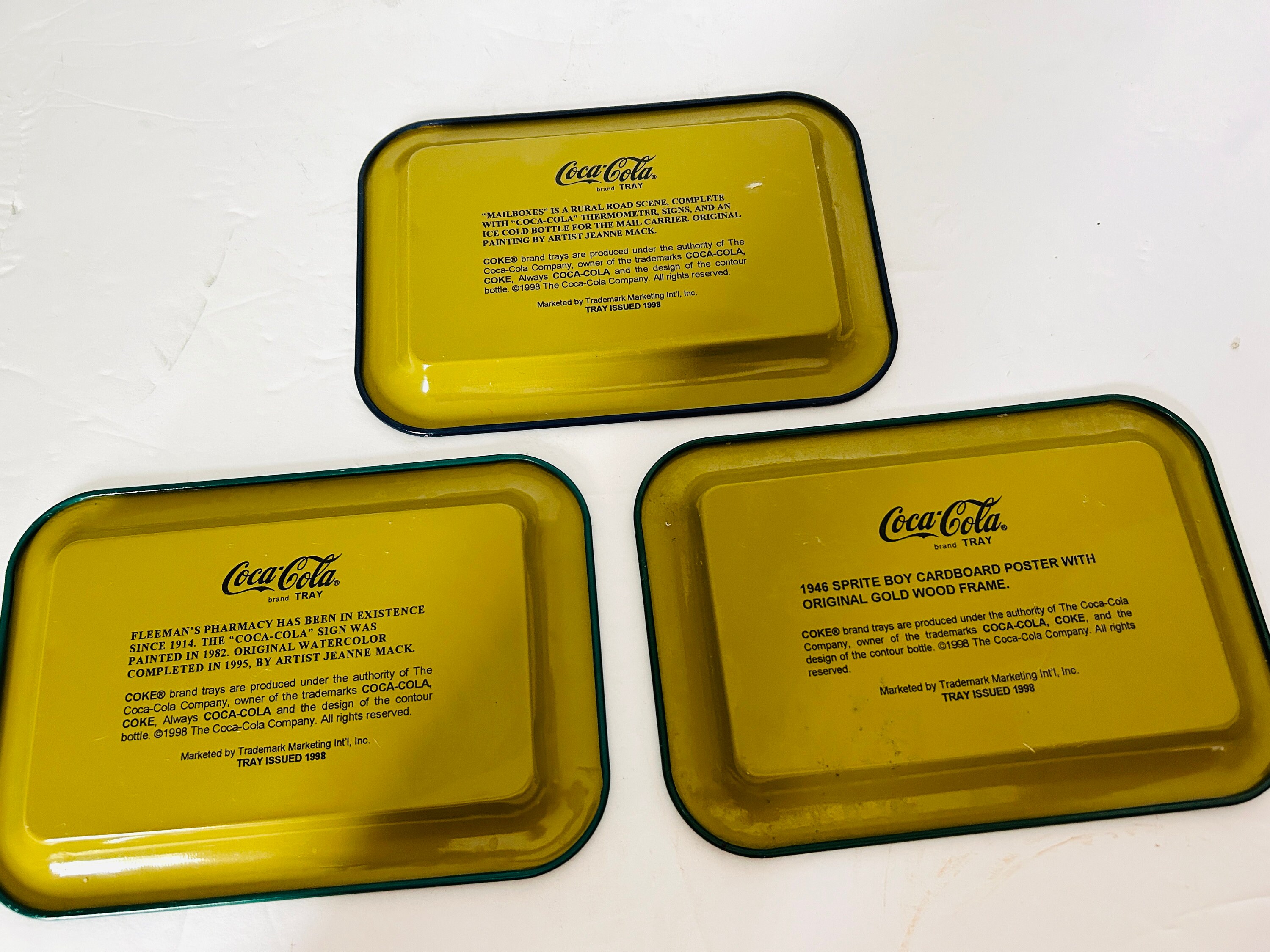 Vintage Coca-cola Mini Serving Drink Trays 1998 Reproduction Set of 3 ...