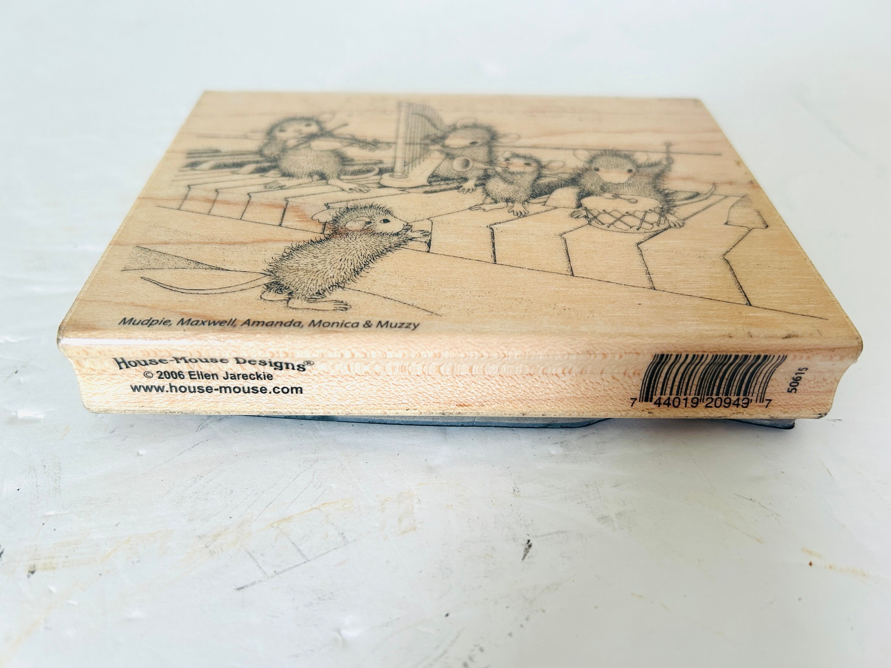 House Mouse Musical Mice Wood Stamp HMR24 Ellen Jarecki 2006 Piano ...