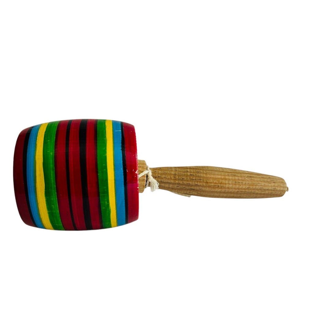 Vintage Wooden Balero Classic Skill Toy Handmade Painted Mexico 7 Inch ...