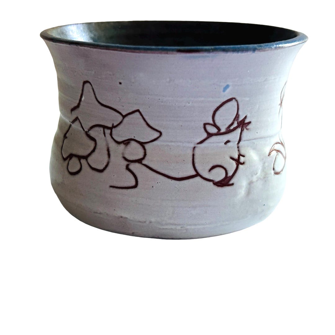 Mcwhirter Pottery Critter Sugar Bowl Spice Dish Signed Mouse Mushrooms ...