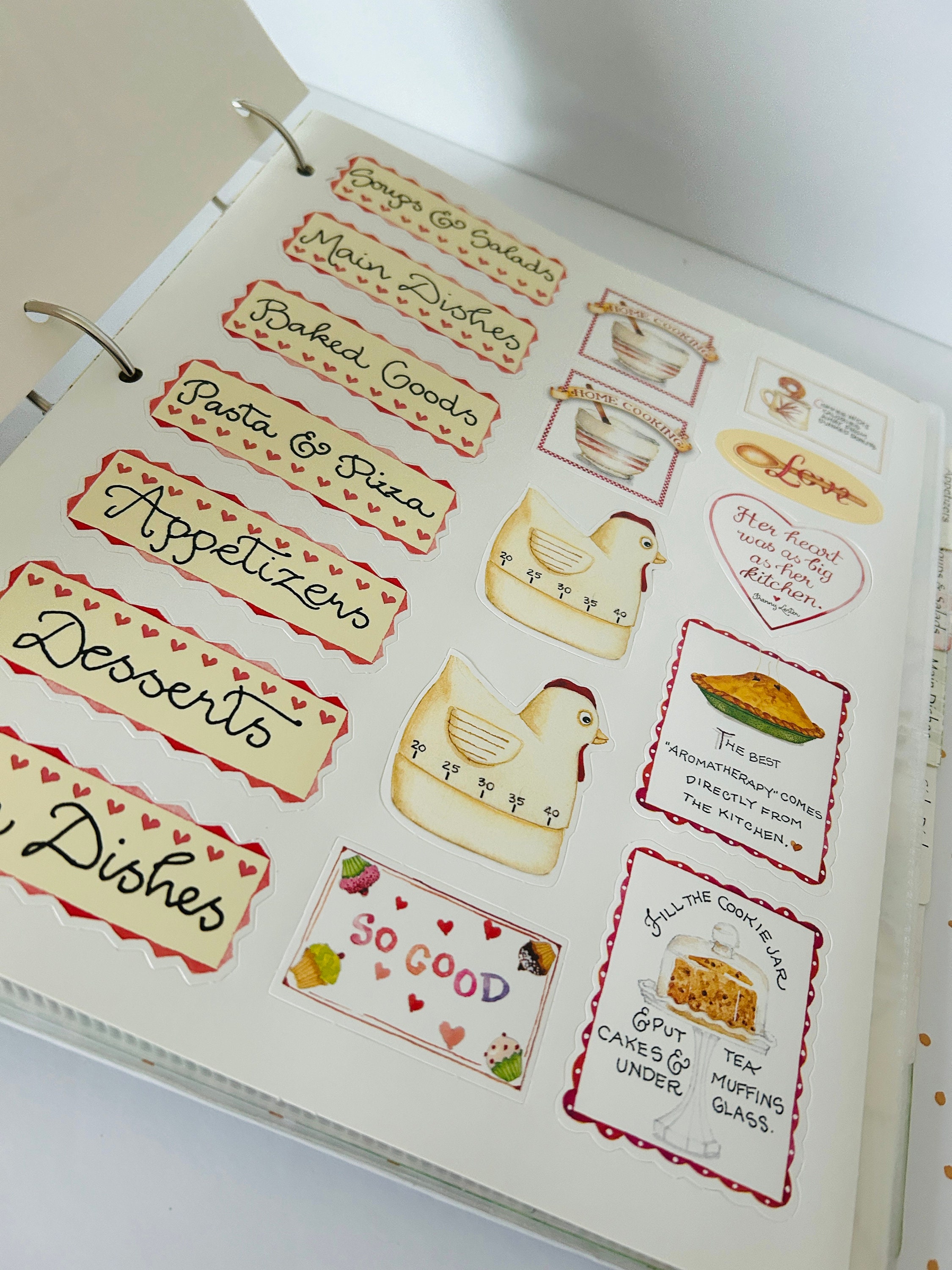 Susan Branch Recipe Traditions Binder Scrapbook 3 Ring Cards Dividers ...