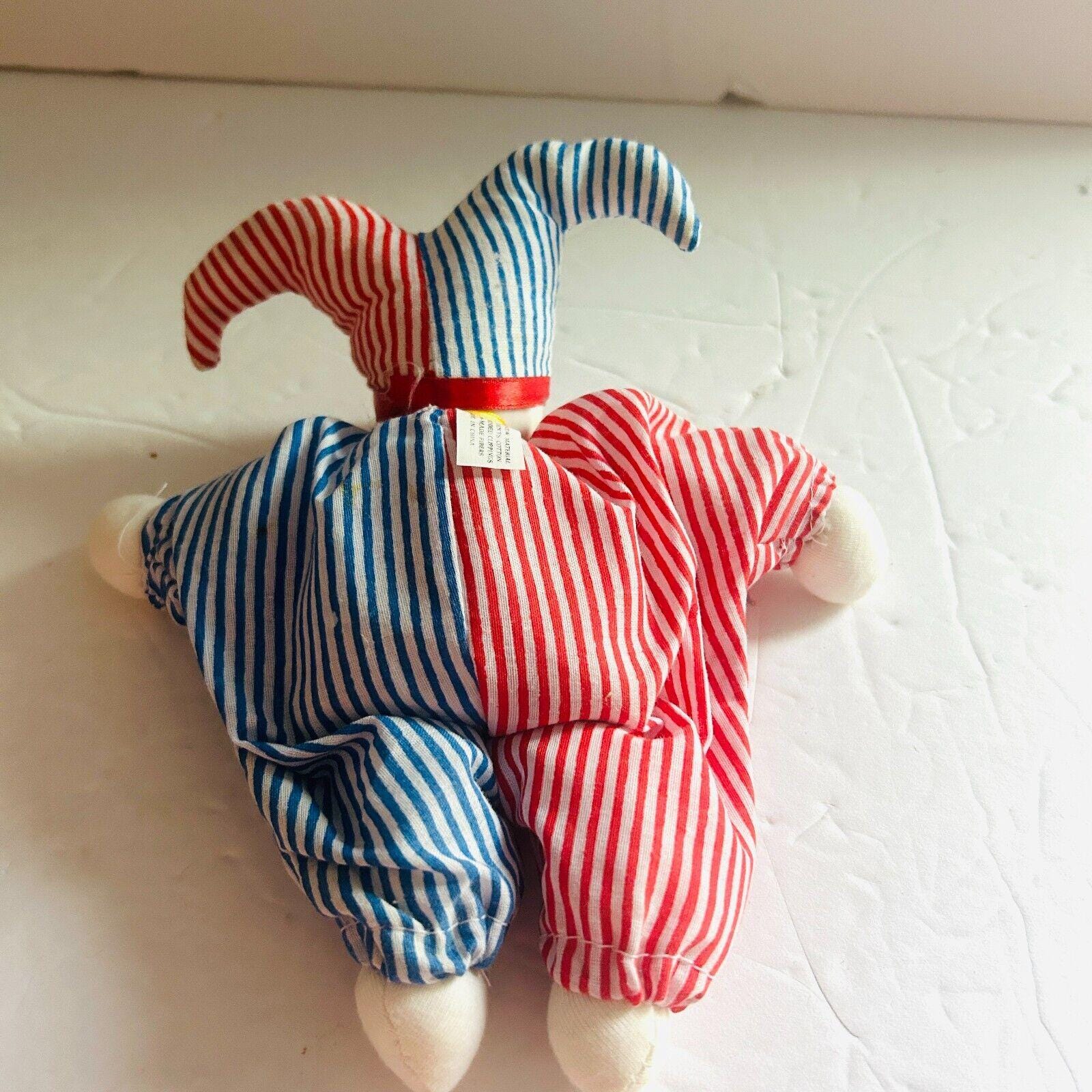 Vintage Jester Porcelain Head Painted Face Flower Red White Blue ...