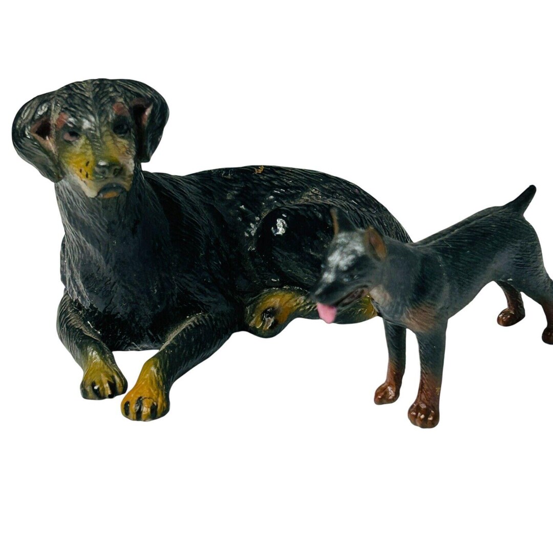 Vintage Doberman Plastic Figurines Lot of 2 New Ray Novelty 1988 and ...