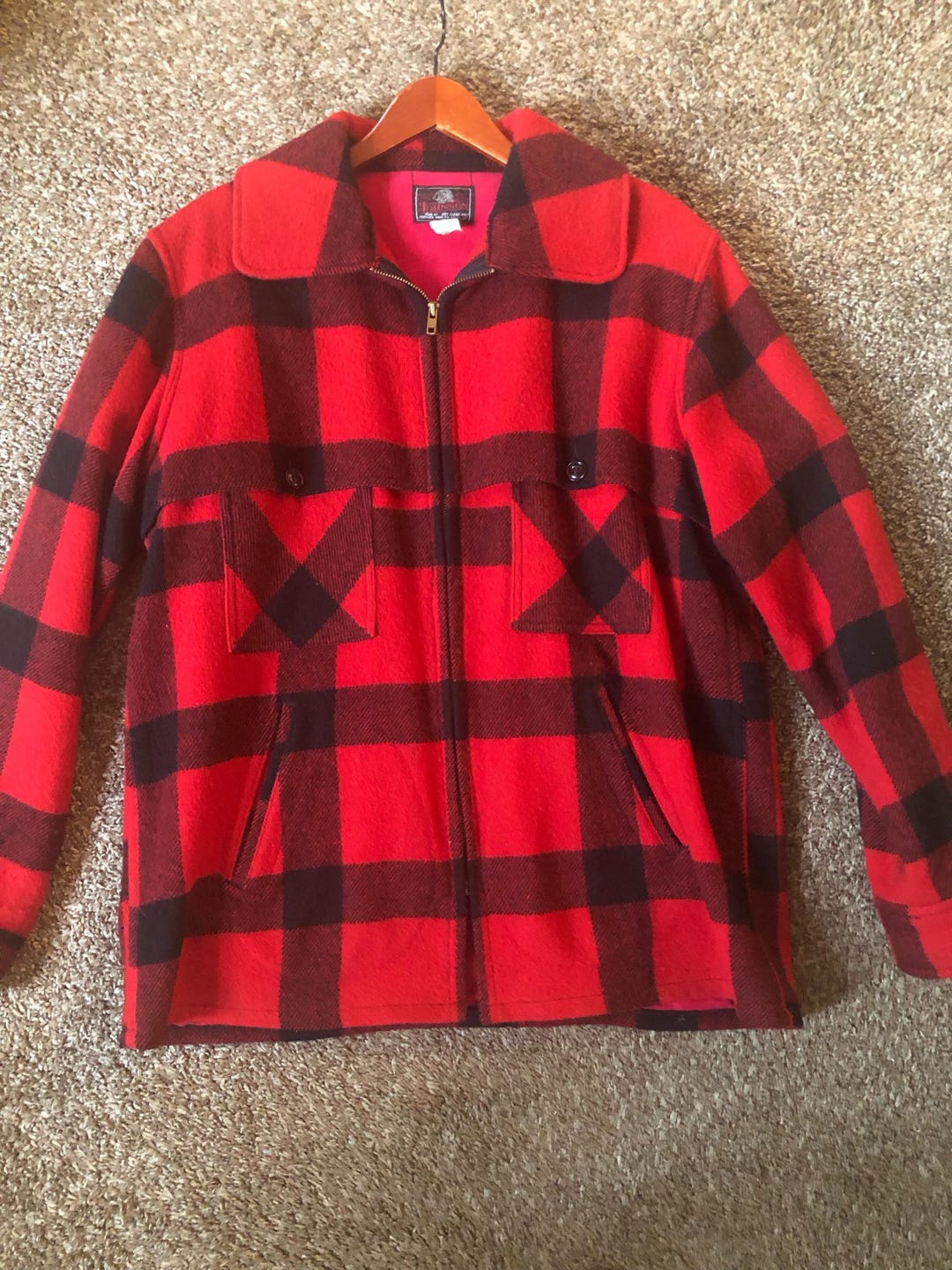 Vintage Johnson Woolen Mills Hunting Jacket, Red Plaid, Size 46 - Etsy