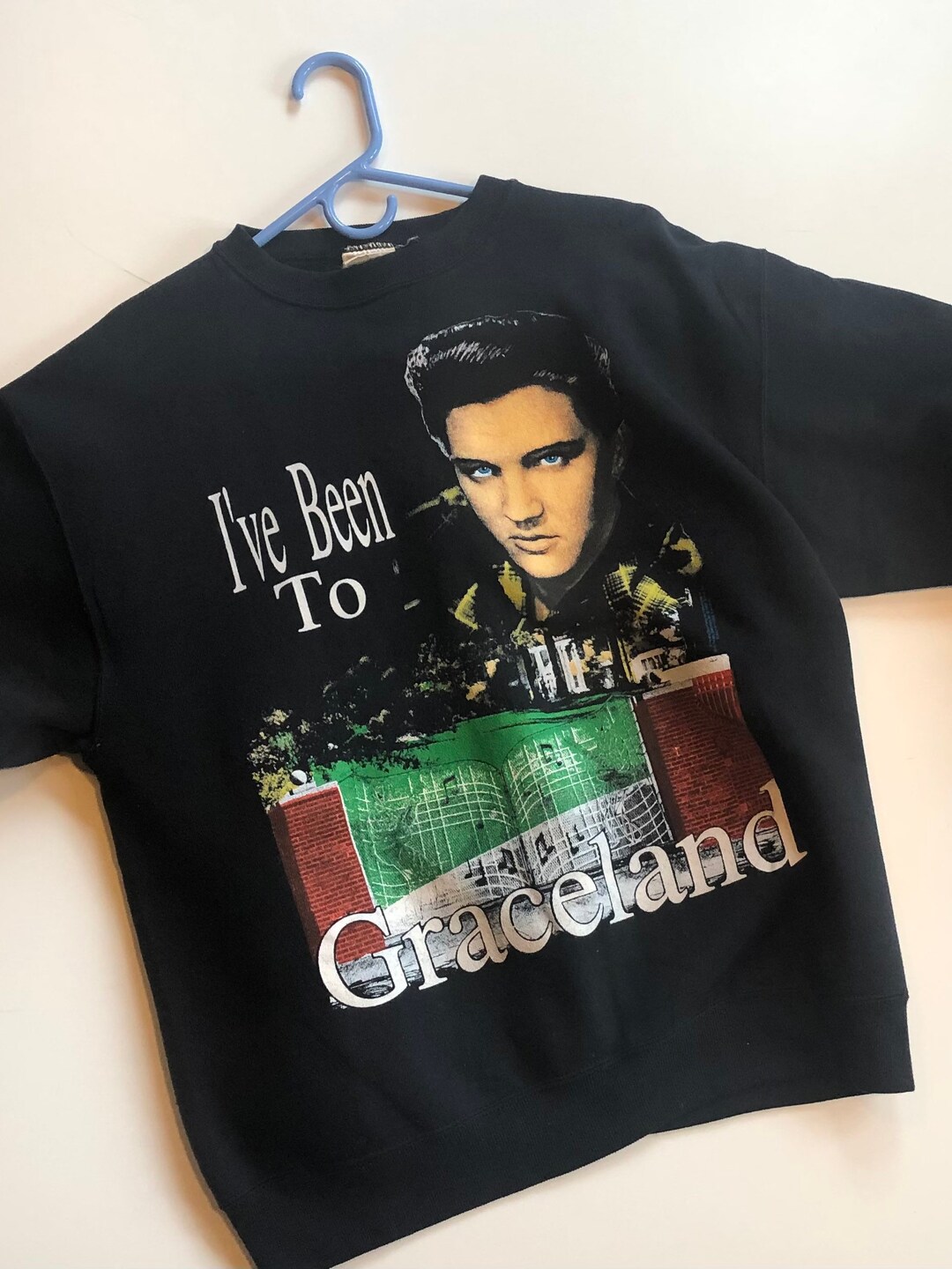 Vintage Elvis Sweatshirt, Graceland Elvis Presley Sweatshirt, Black ...