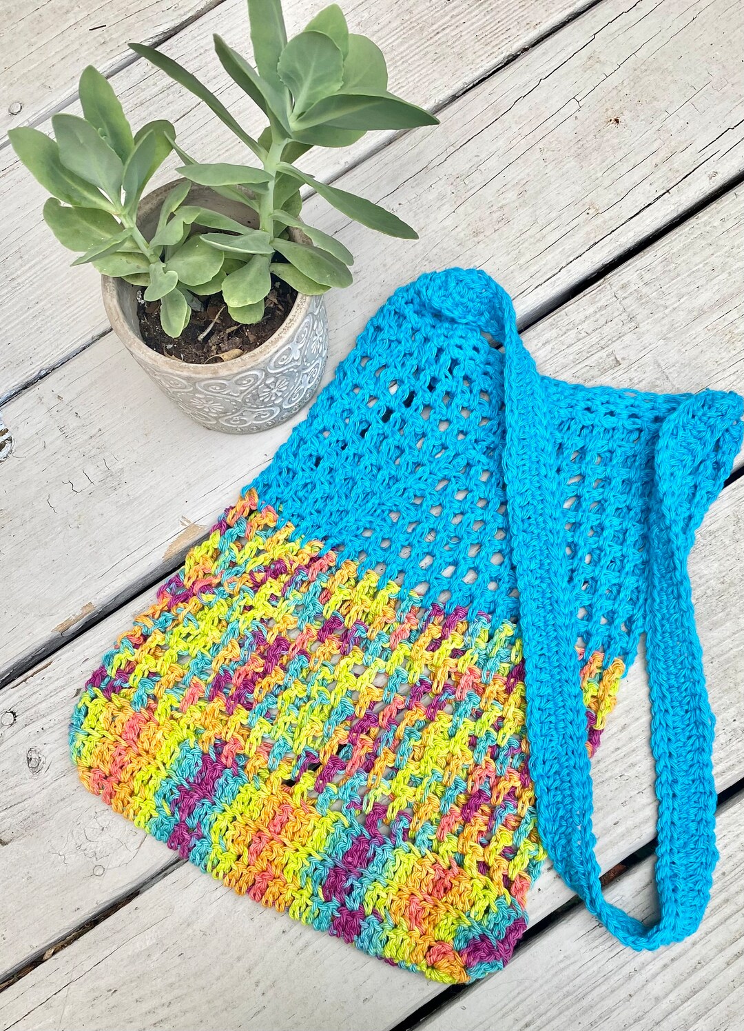 Boho Market Tote Crochet Pattern: Cotton Beach Bag (instant Download ...