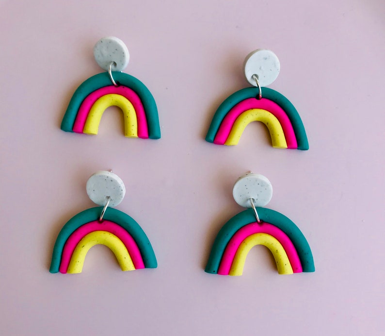 Joy Earrings Colorful Rainbow Earrings Arch Earrings Etsy