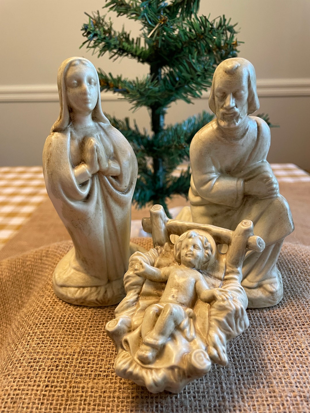 Ceramic Nativity Set-3 Pieces - Etsy