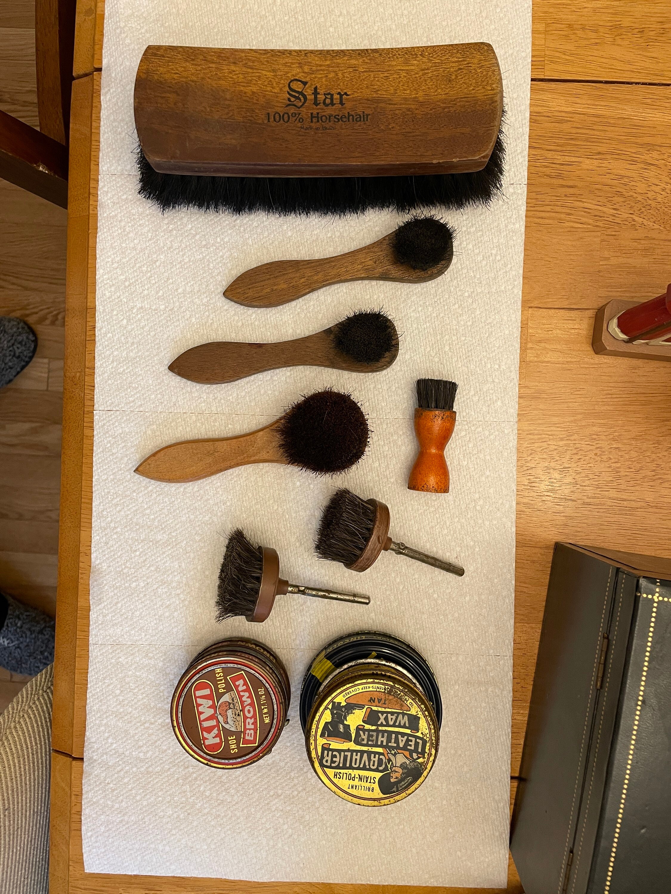 Shoe Shine Kit-box and Brushes - Etsy