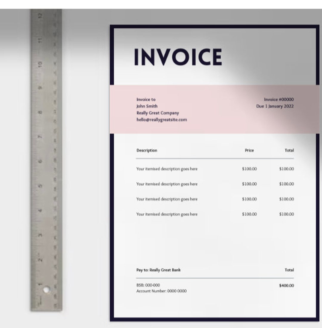 Editable and Printable Invoice Template - Etsy