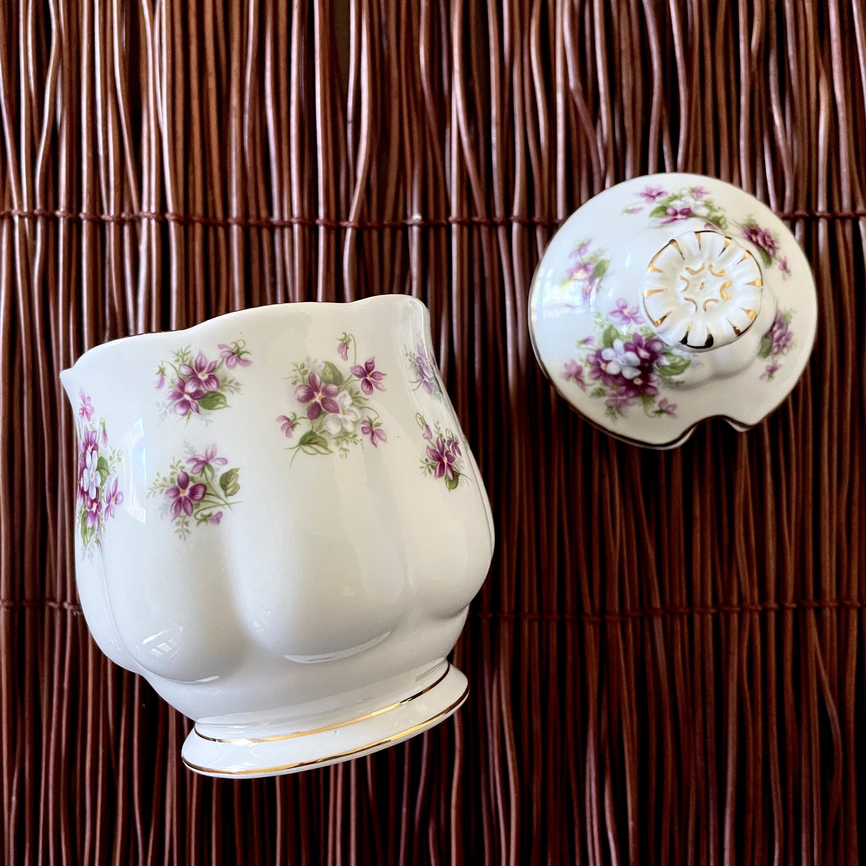 Royal Albert Sweet Violets Bone China Marmalade Jar | Vintage England ...