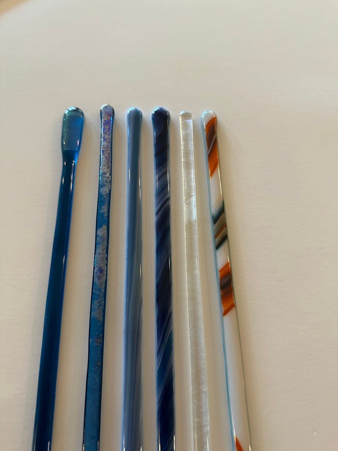 Fused Glass Stirrer Sticks Long Handle Tea Stirrer - 12 Inches Long ...