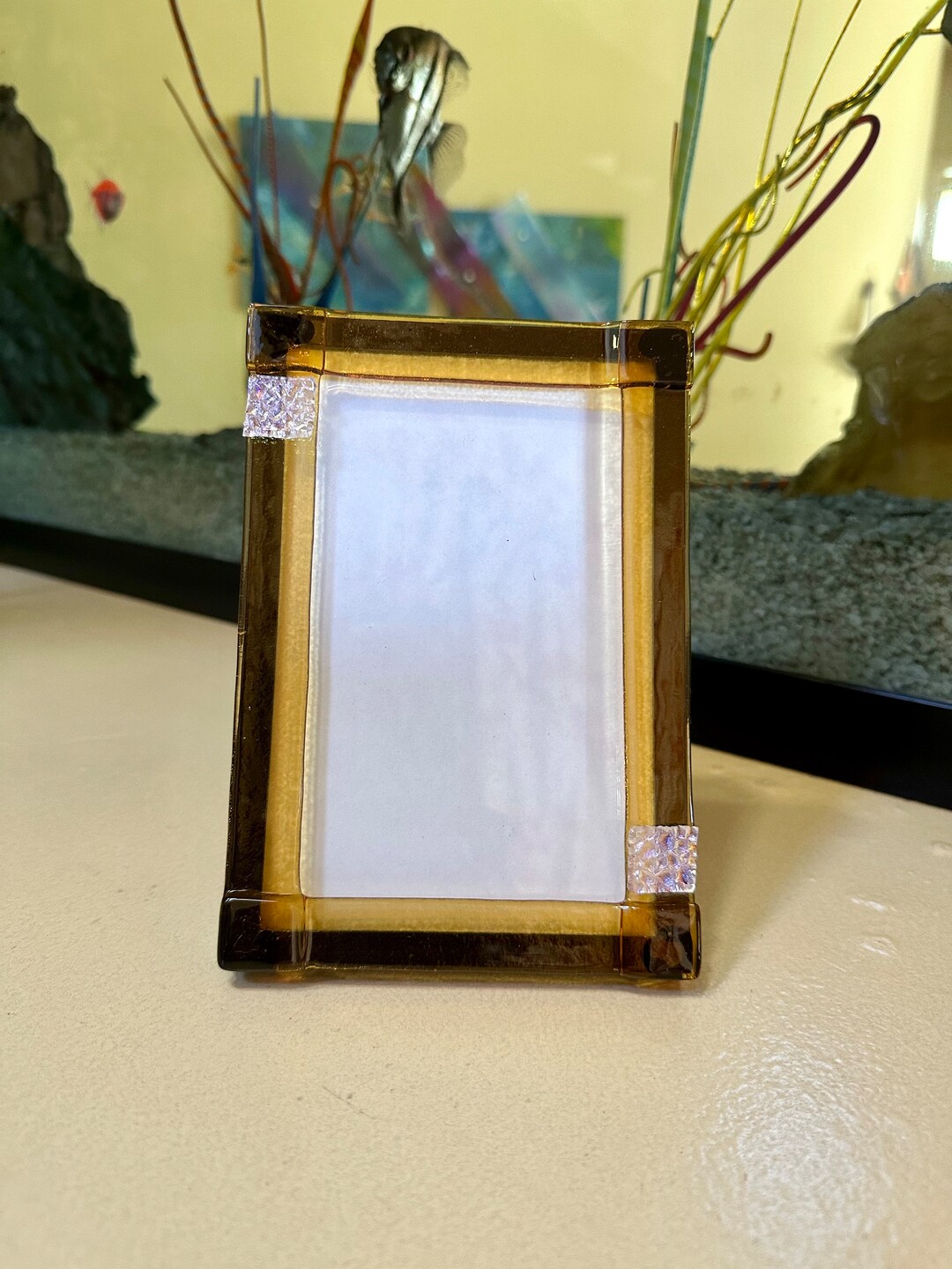 Fused Glass Picture Frame 4x6: Dichroic Accents - Etsy