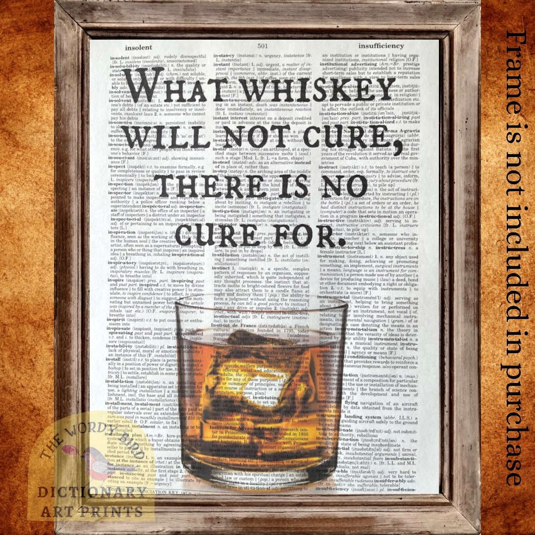 What Whiskey Will Not Cure, There is No Cure For~ Vintage Dictionary ...