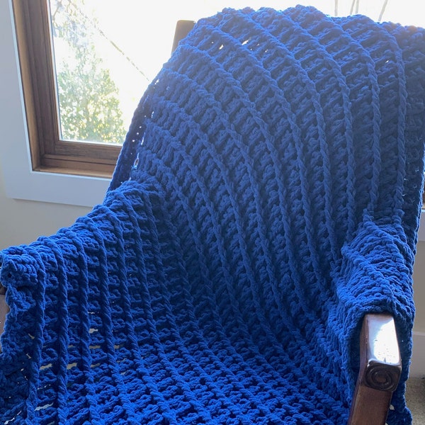 Royal Blue Throw Blanket - Etsy