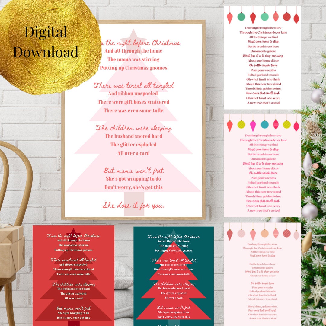 Christmas (2) Poems Printables - Etsy