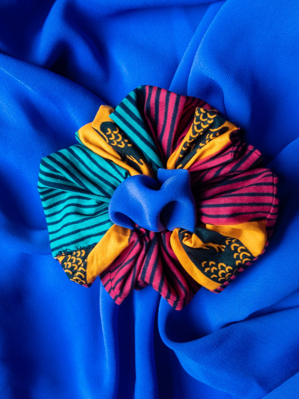 Rainbow Multicoloured Patterned African Print Scrunchie - Etsy