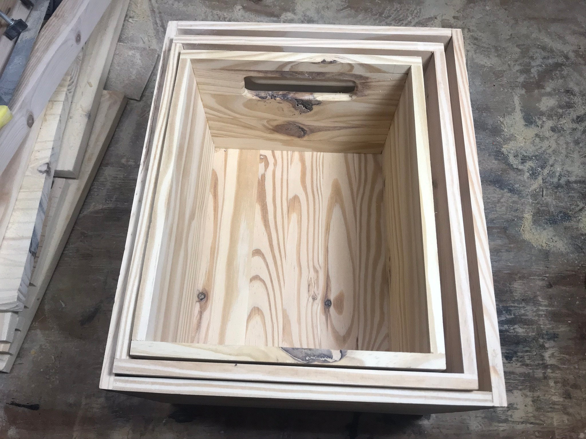 Large Interlocking Wooden Crate - Etsy