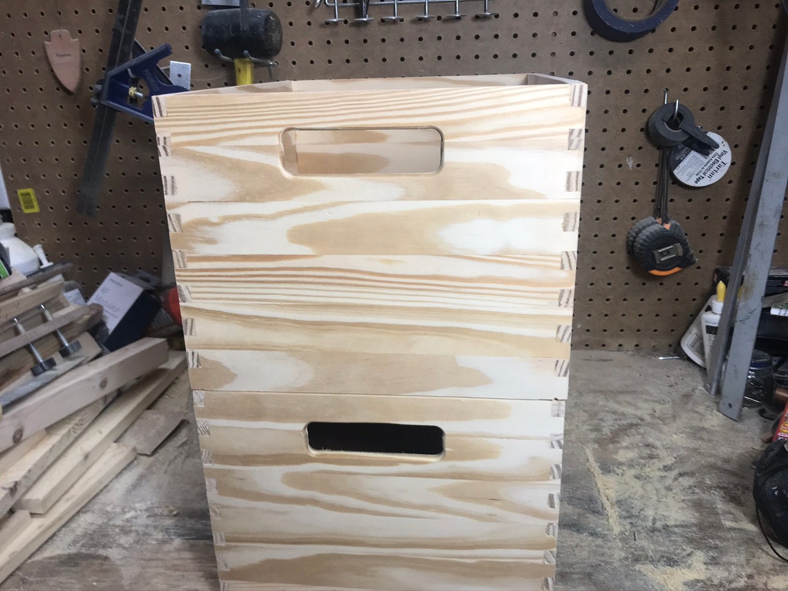 Large Interlocking Wooden Crate - Etsy