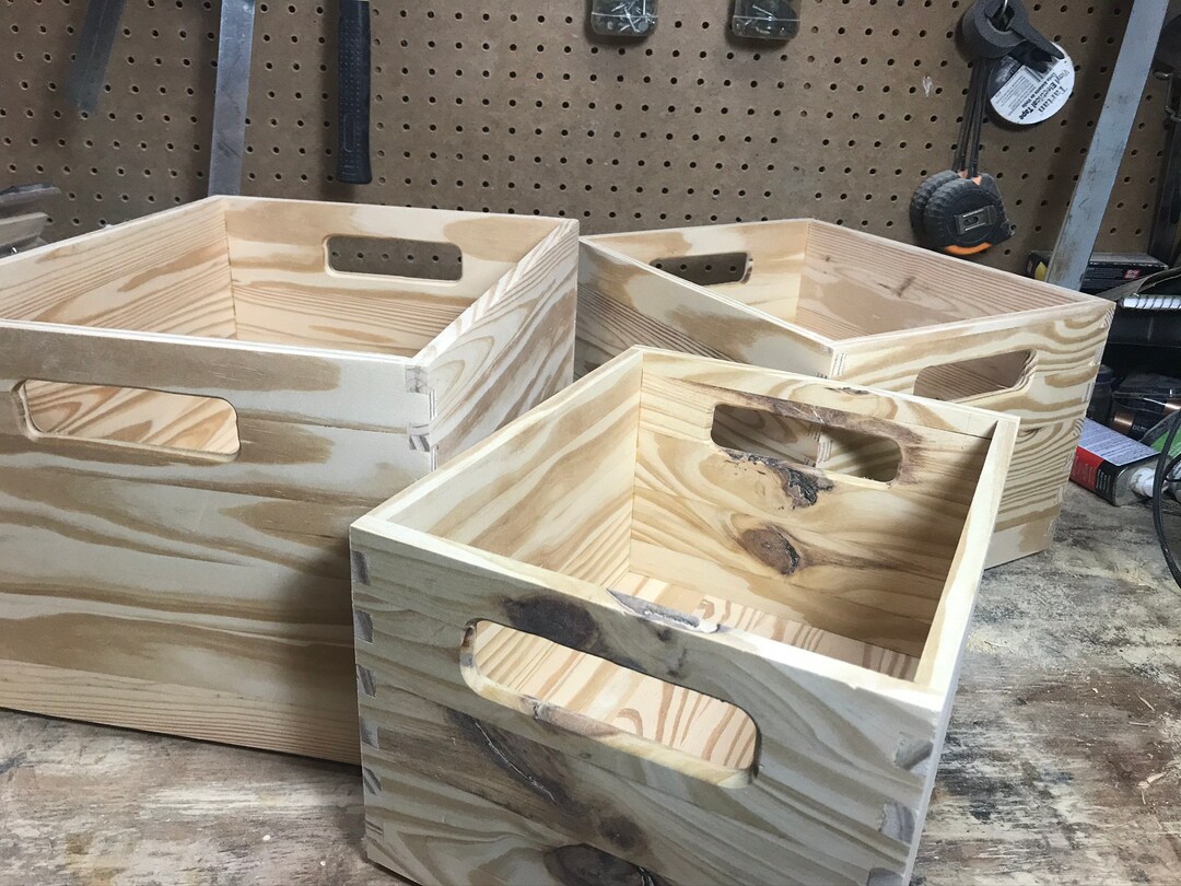Small Interlocking Wooden Crate - Etsy