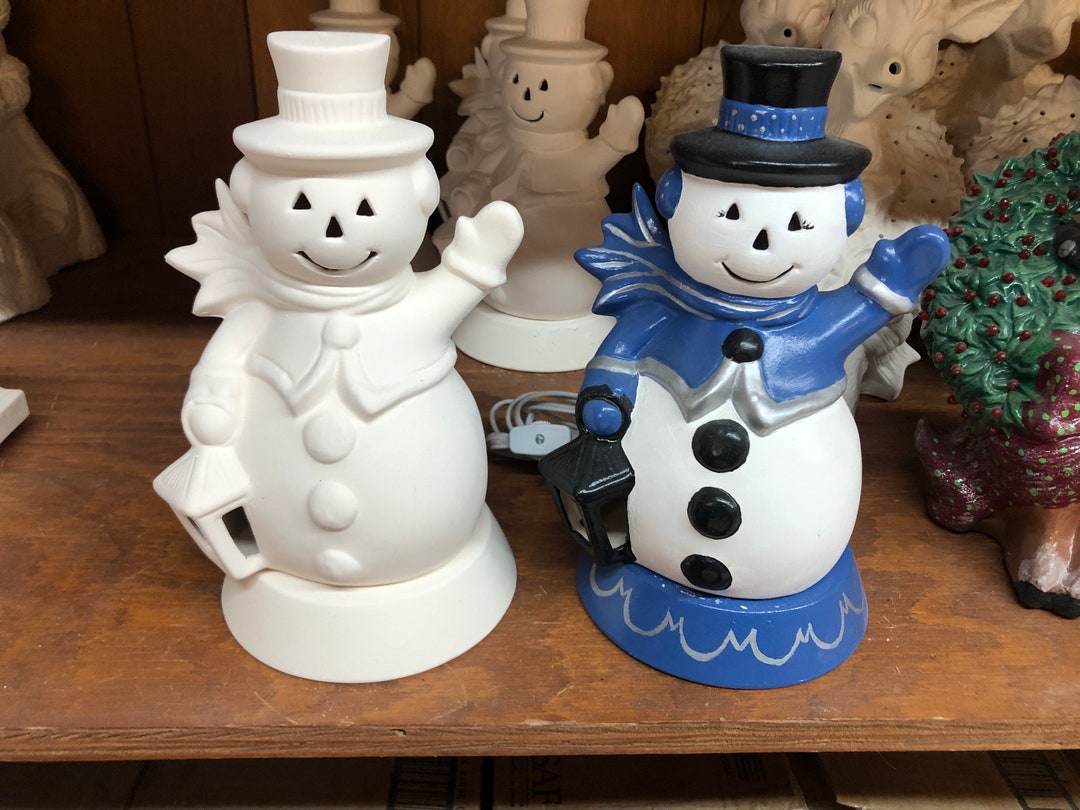 Ceramic Snowman With Base Ready to Paint 10 - Etsy