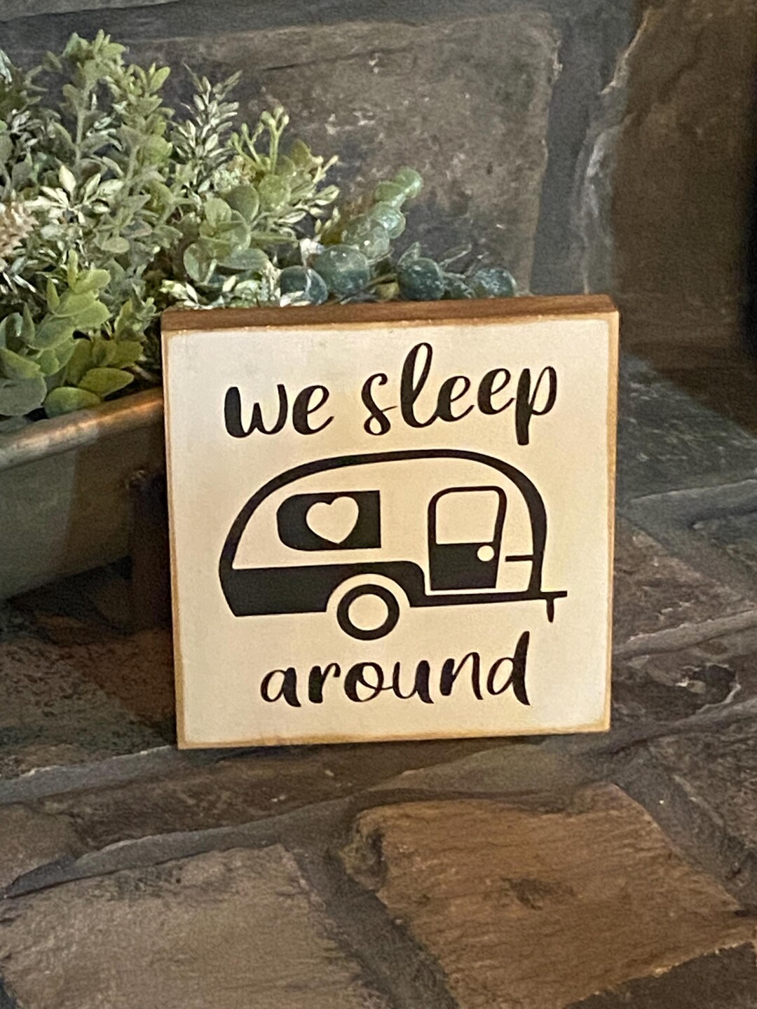 We Sleep Around, Camping, RV Travel, Funny Wooden Sign, Plaque - Etsy