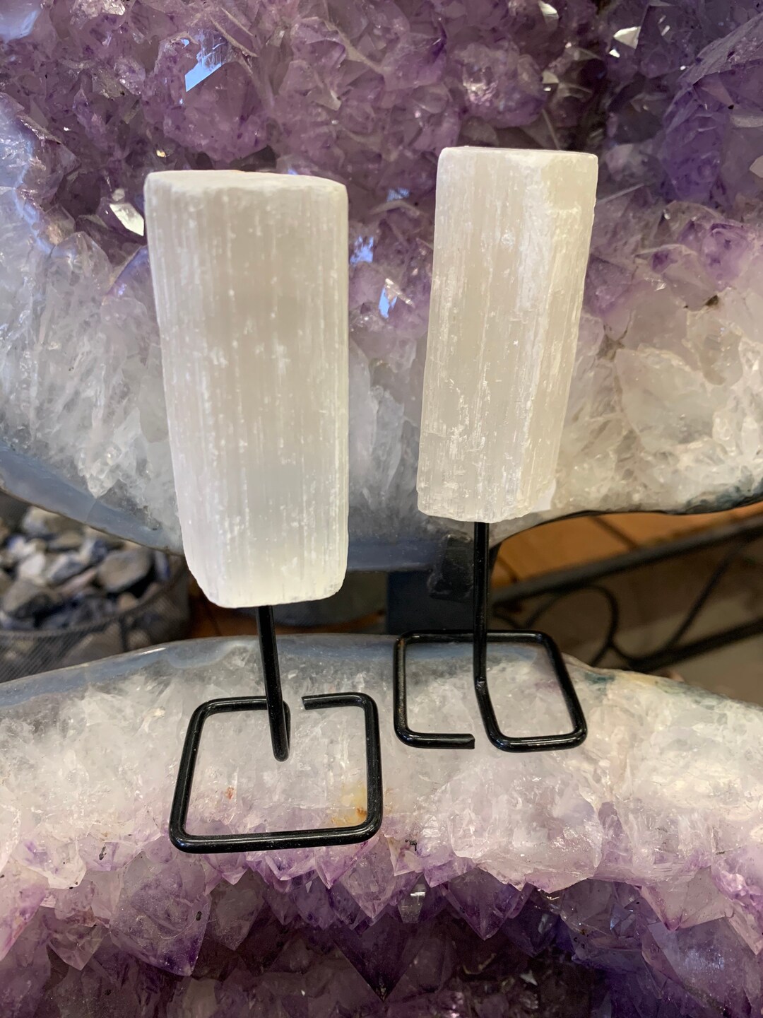 Selenite on Stand - Etsy