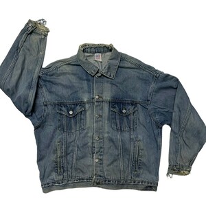 Vintage Indian Motocycle Trucker Denim Jacket Distressed - Etsy
