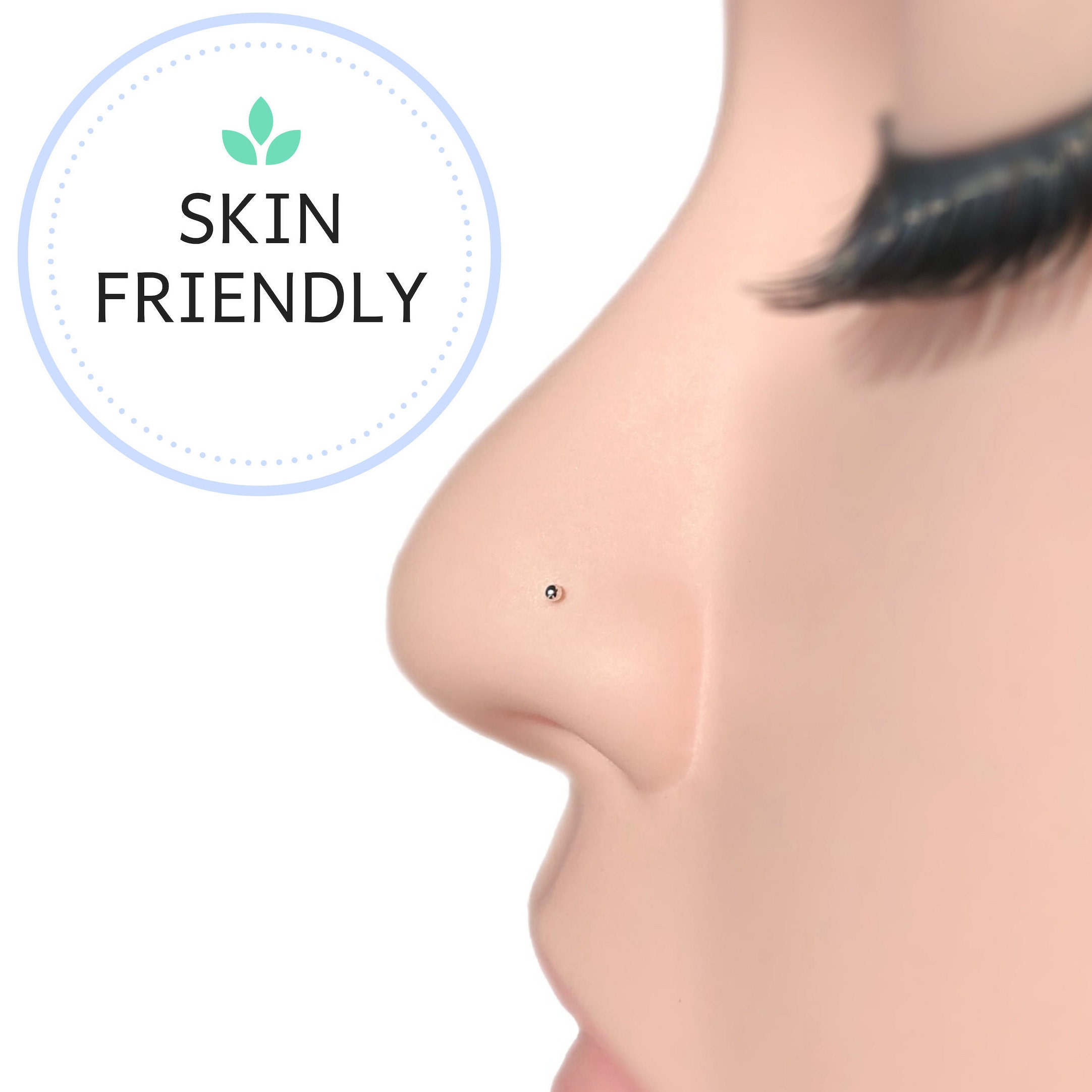 Tiny MINIMALIST 22G Ball Nose Stud Sterling Silver 18K Gold 18K Rose ...