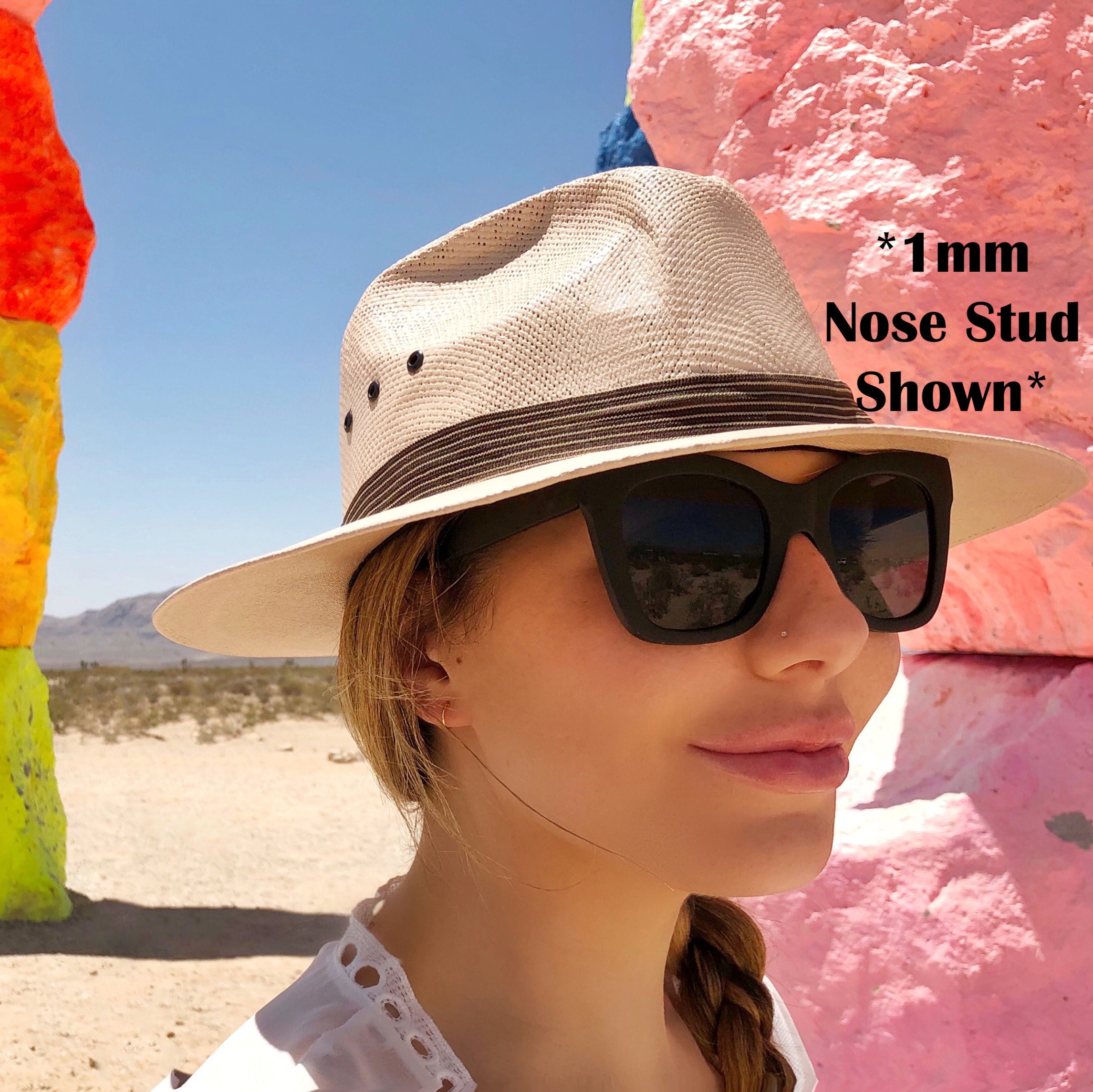 TINY 24K Gold Nose Stud Rose Gold Small Nose Ring Diamond Nose | Etsy