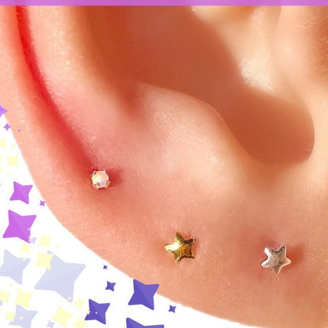 TINY Star Stud Earrings Gold or Silver Minimalist Earrings Small Star ...