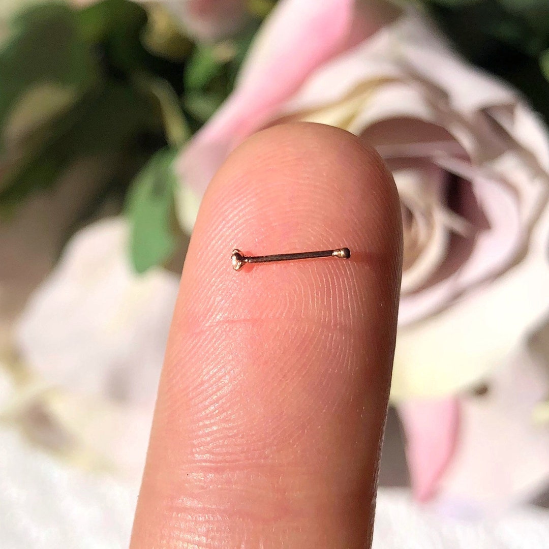 TEENY TINY Rose Gold Nose Stud, 1mm Nose Stud, Tiny Nose Stud, Rose ...