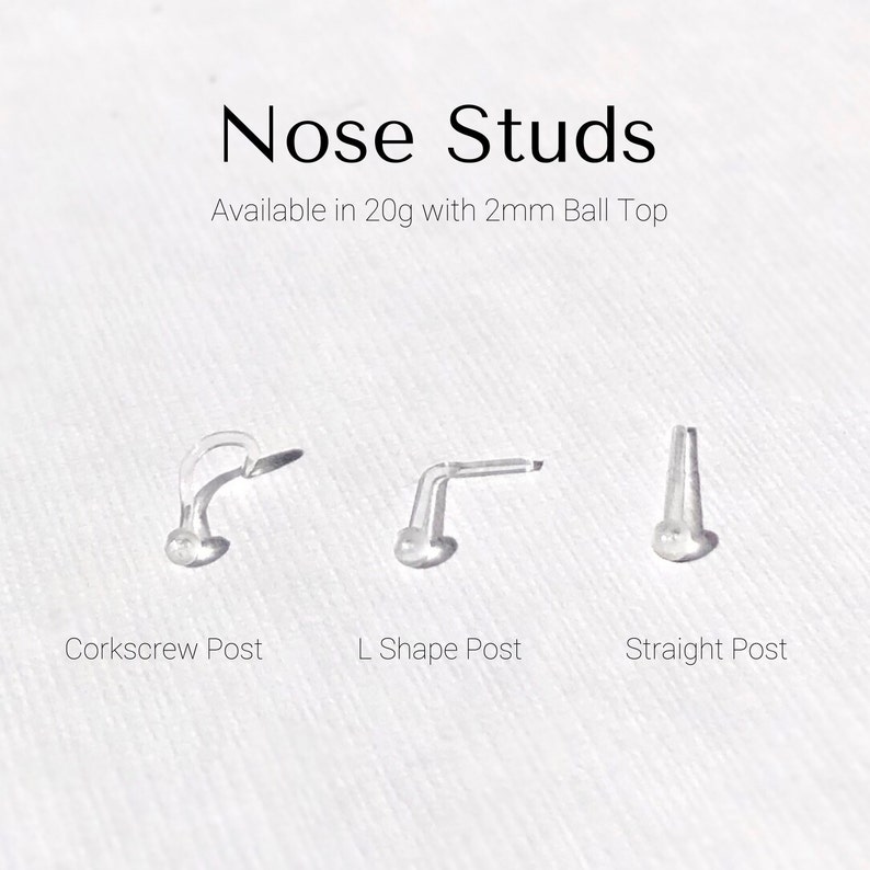 Clear Nose Ring Clear Nose Stud Clear Nose Retainer Clear Nose Bone ...