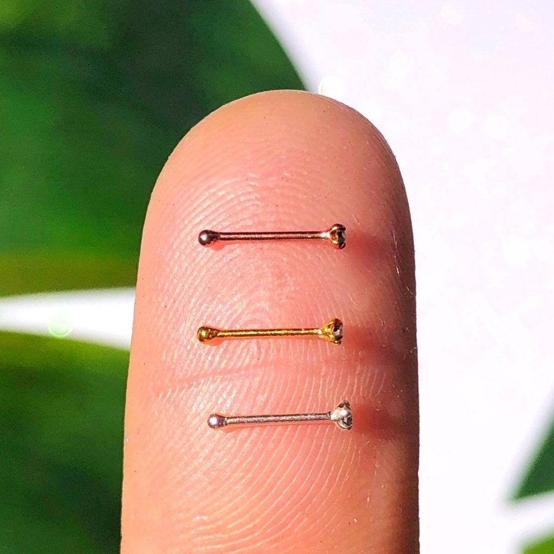 MICRO Nose Bones Tiny 1mm Nose Stud Nose Ring Silver Nose Stud 22 Gauge ...