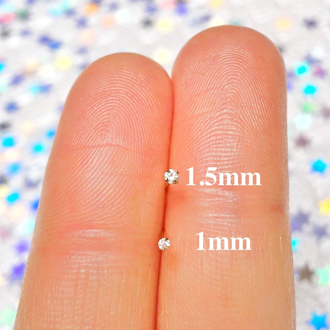 24K TINY Nose Stud, Diamond Nose Stud, Micro Nose Stud, Gold Nose Stud ...